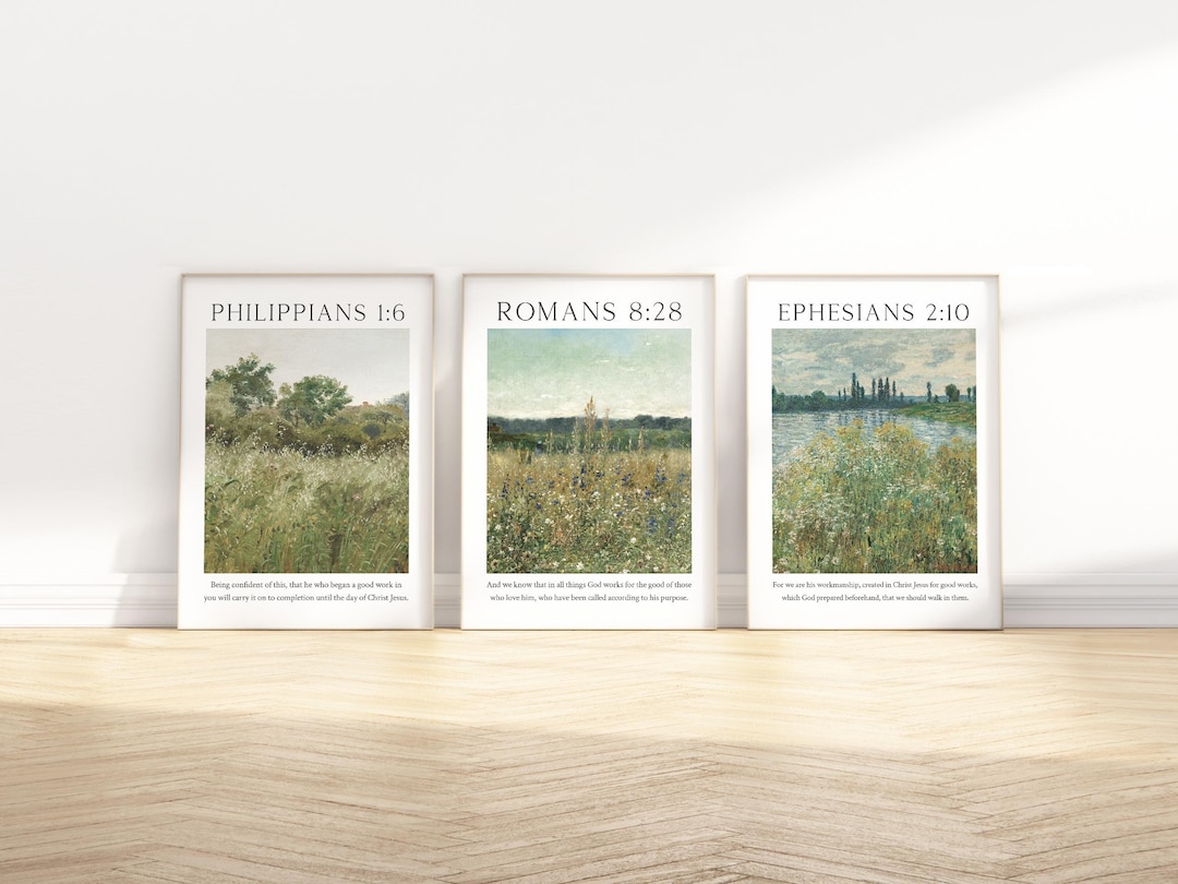 God's Work and His Plan Bible Verse Wall Art Printable Gallery Set of 3 ...