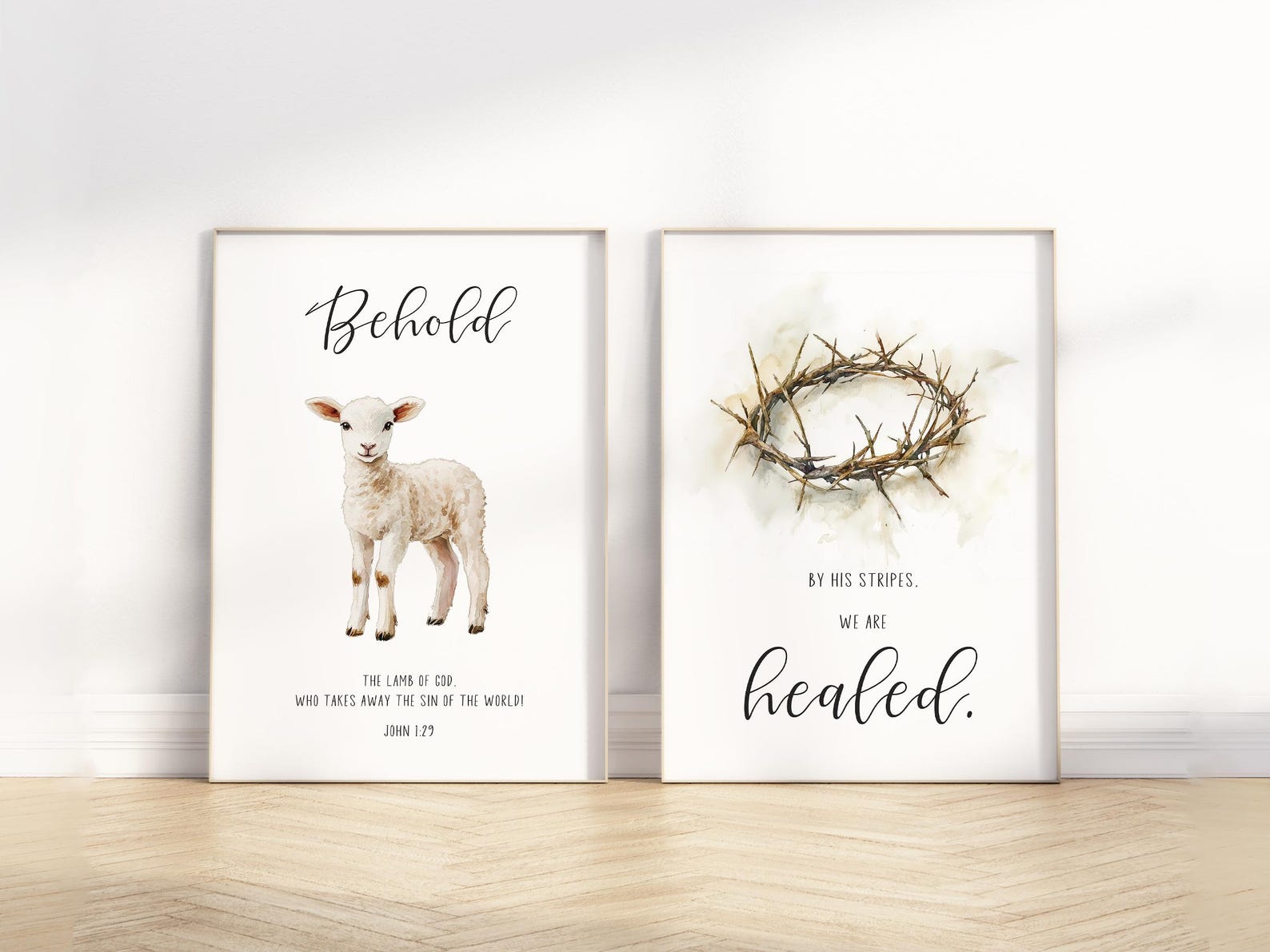 Religious Easter Story Set of 6 Bible Verse Wall Art Printable Gallery ...