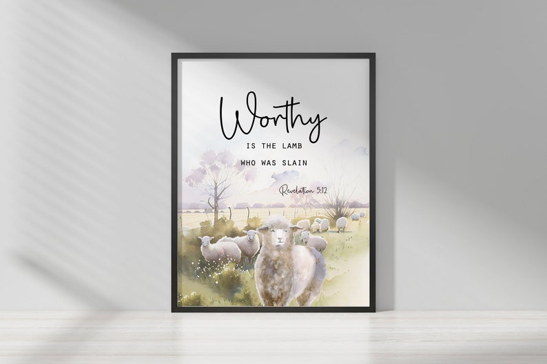 Worthy is the Lamb Who Was Slain Bible Verse Easter - Etsy