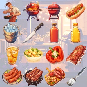 BBQ Clipart Bundle Couple Clipart Summer PNG Food Clipart Best Friends ...