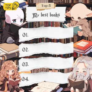 Chibi Wizard Library Book Lover Clipart Cute Witch Illustration Sticker ...