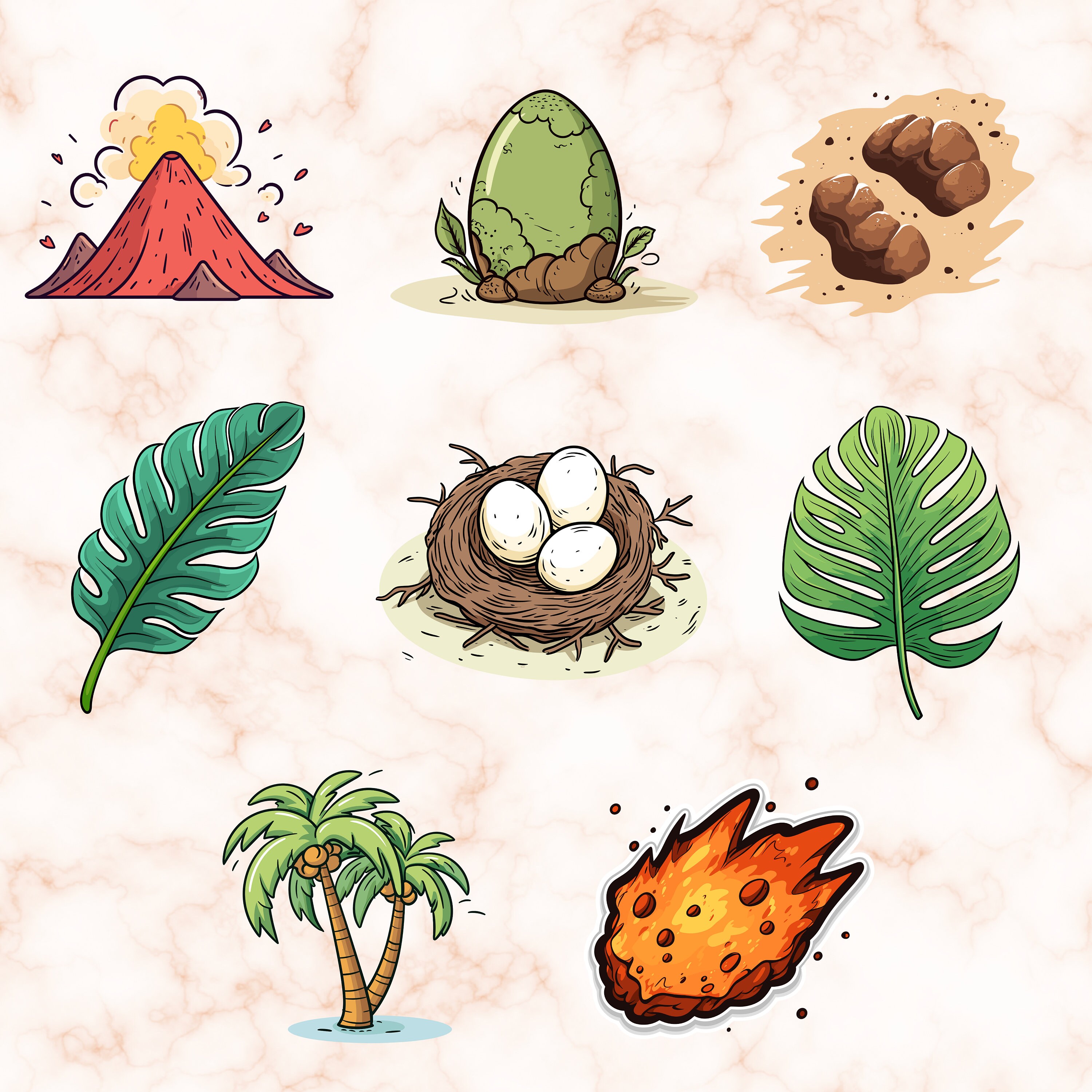 Cute Dinosaurs Clipart Dino PNG Prehistoric Animals SVG - Etsy