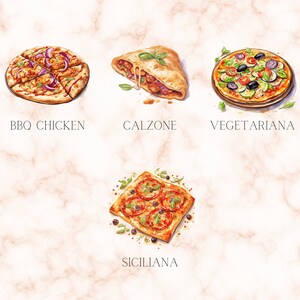 Watercolor Pizza Clipart Bundle Pizza SVG Pizza PNG Illustration ...