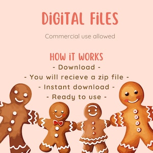 51 Watercolor Gingerbread Clipart Cookies PNG Christmas Clipart Holiday ...