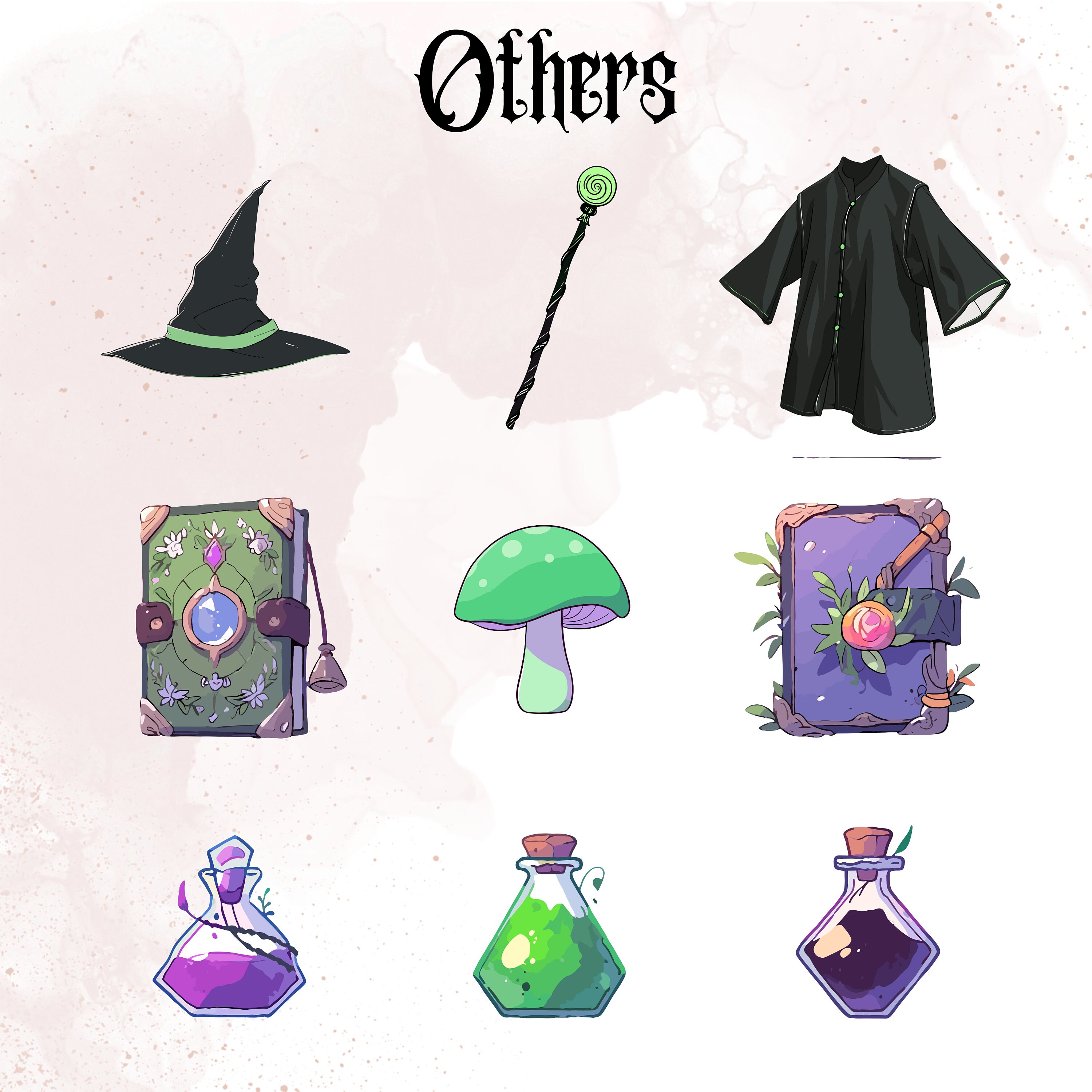 Cute Witch Clipart Chibi Halloween Witches PNG Little Girl SVG - Etsy