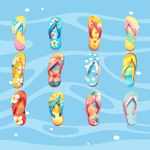 Summer Flip Flops PNG Summer Vibes Beach Life Clipart Bundle Summer ...