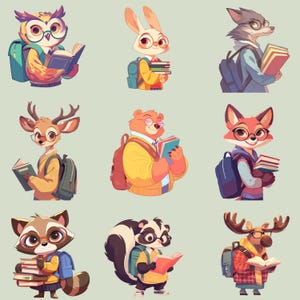 School Clipart Woodland Animals PNG Back to School Clipart School ...