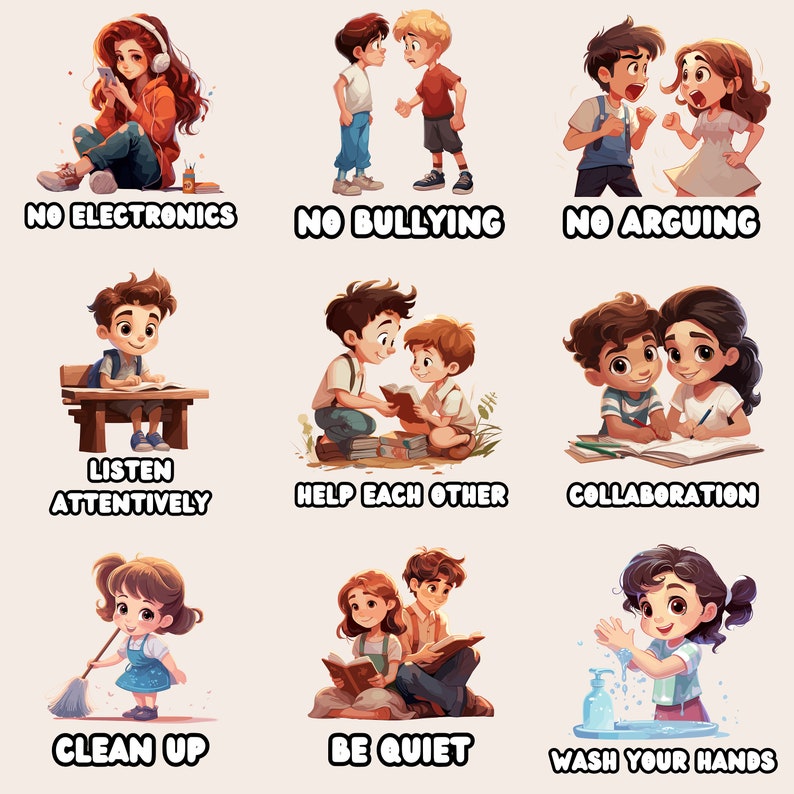 Classroom Rules Clipart Education PNG Teacher Clipart Back to - Etsy