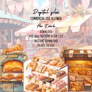 Bakery Clipart Bundle Food PNG Cute Couple Clipart Kitchen ...