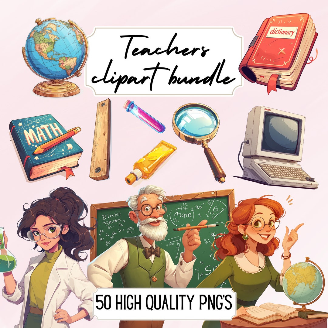 Teacher Clipart Cute Clipart School PNG Best Teacher Illustrations Back ...