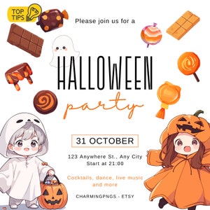 Cute Halloween Clipart Treats PNG Halloween Costumes Trick or Treat PNG ...