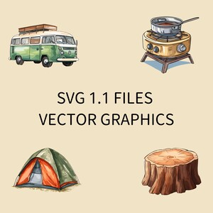 Watercolor Camping Clipart Camping PNG Nature Illustration Summer Camp ...