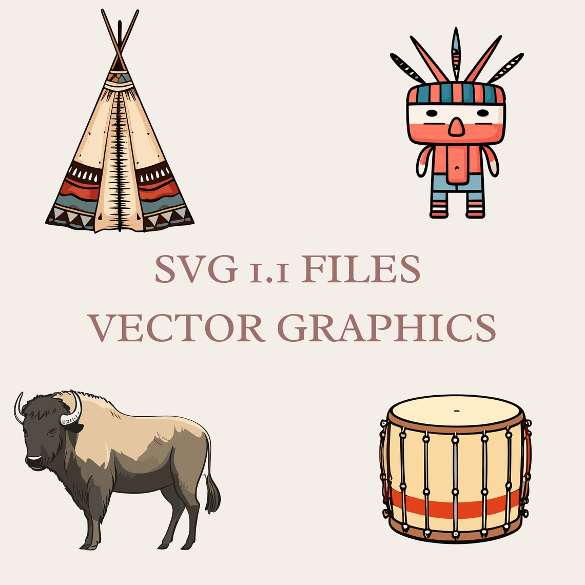 Native American Clipart: Indigenous Tribe PNG SVG Bundle - Etsy