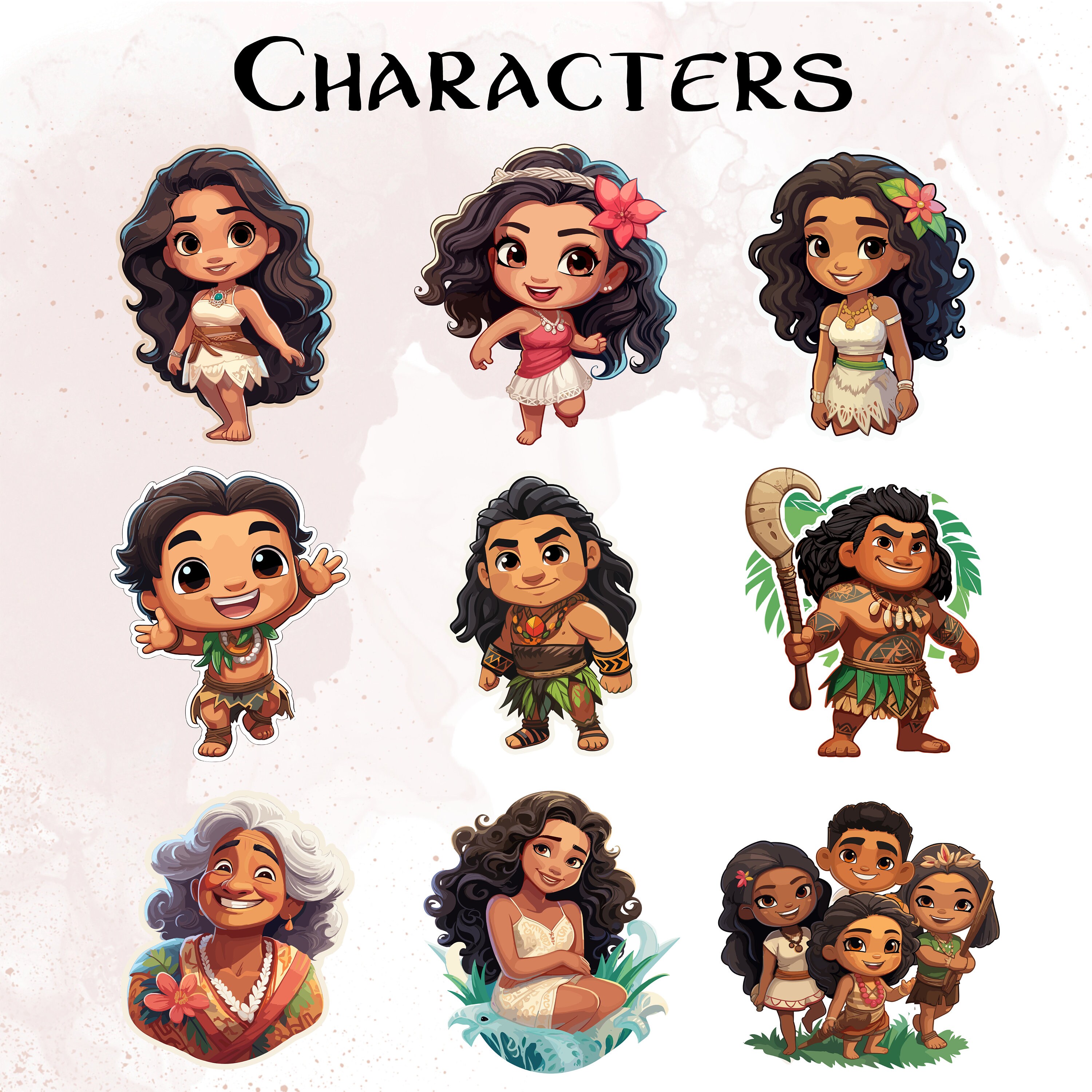 Chibi Moana Movie Clipart Bundle Moana PNG Moana SVG Printable - Etsy
