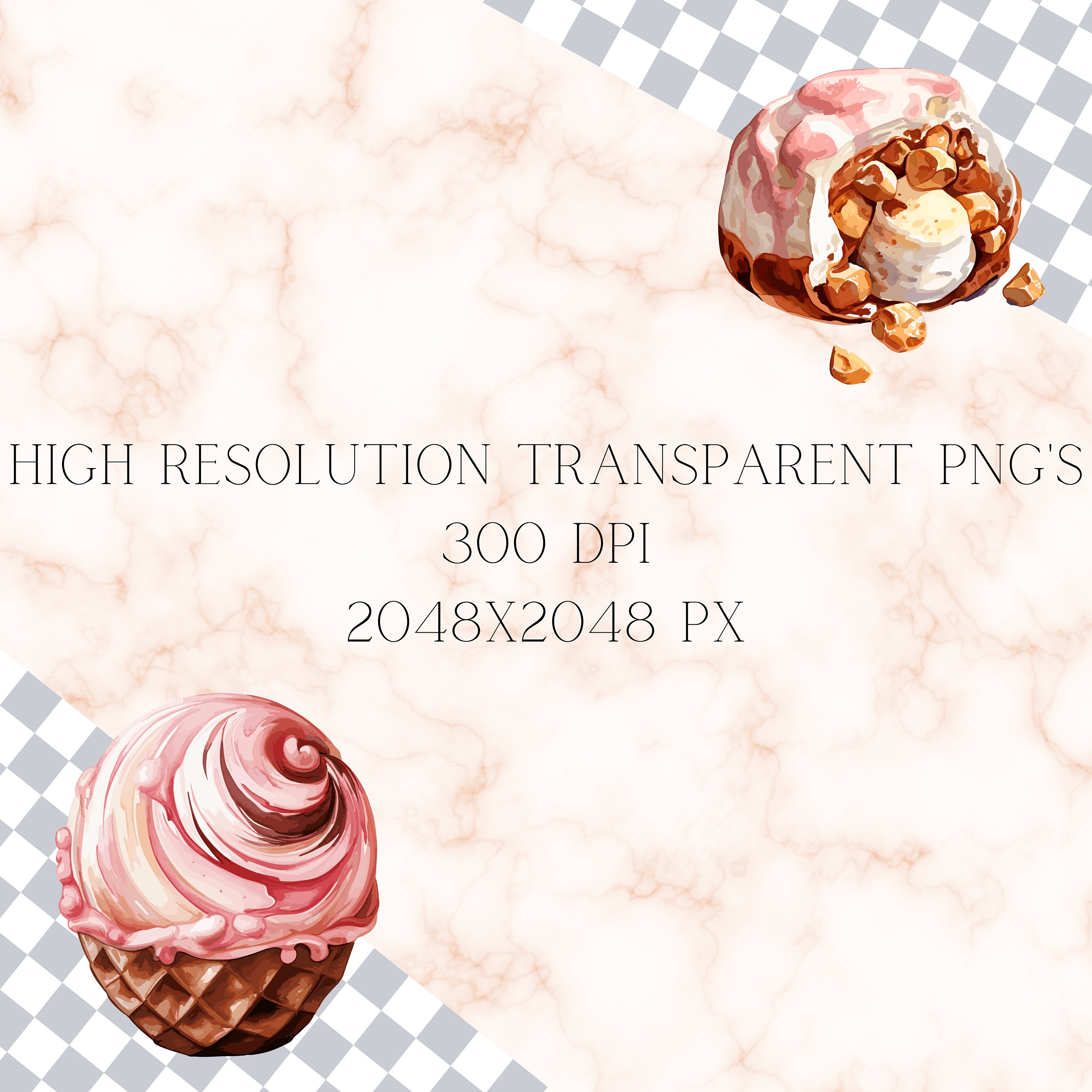 Watercolor Gelato Clipart Ice Cream PNG Ice Cream SVG Summer - Etsy