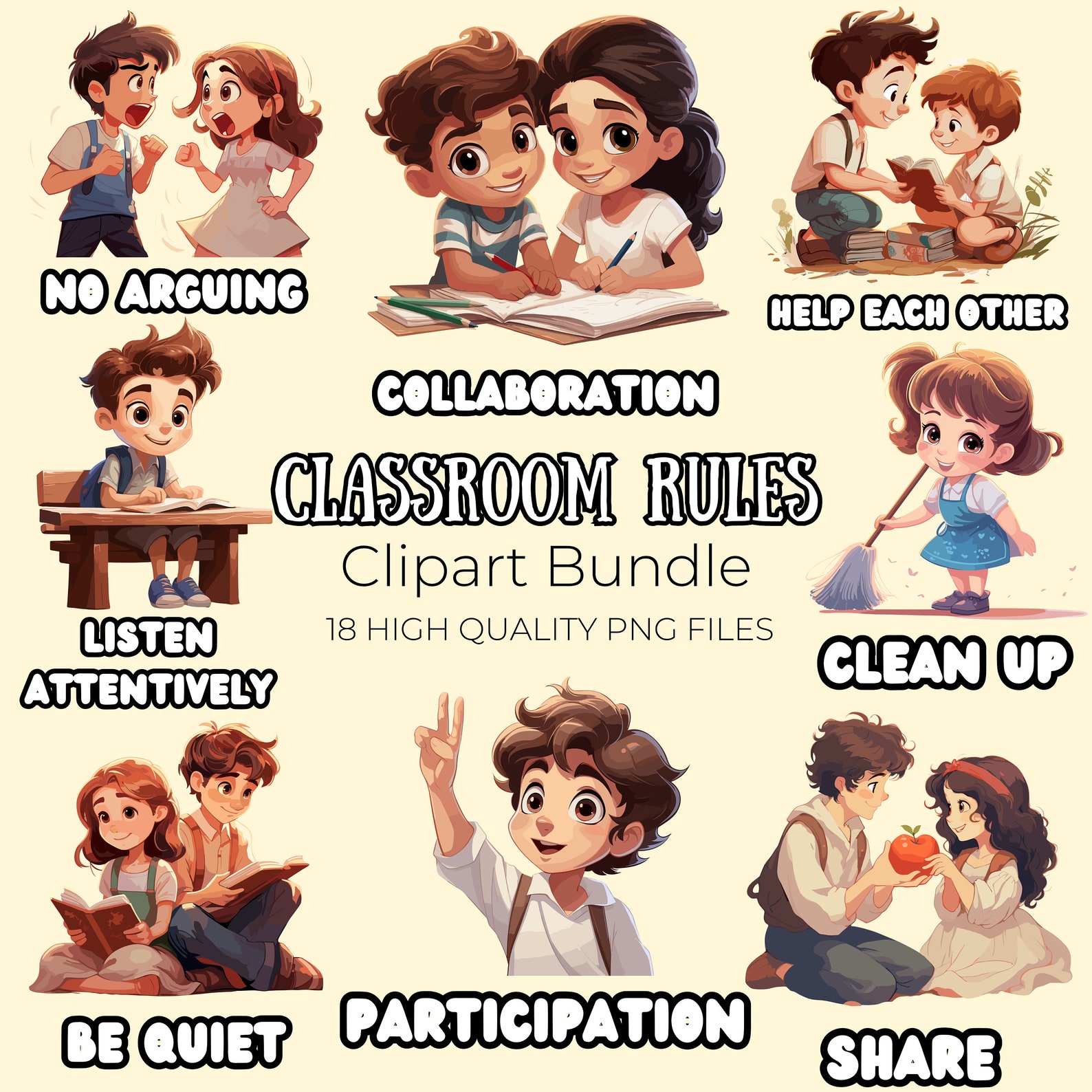 Classroom Rules Clipart Education PNG Teacher Clipart Back to - Etsy