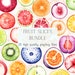 Watercolor Fruit Slices Clipart: PNG SVG Bundle - Etsy
