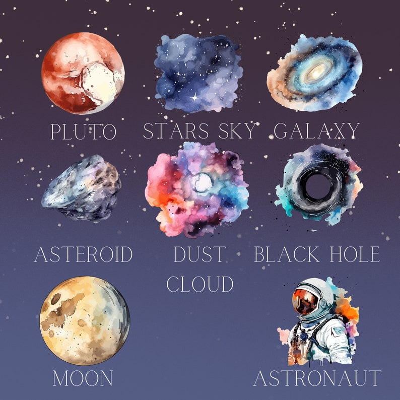 Space Bundle Clipart Planets PNG Set Solar System SVG - Etsy