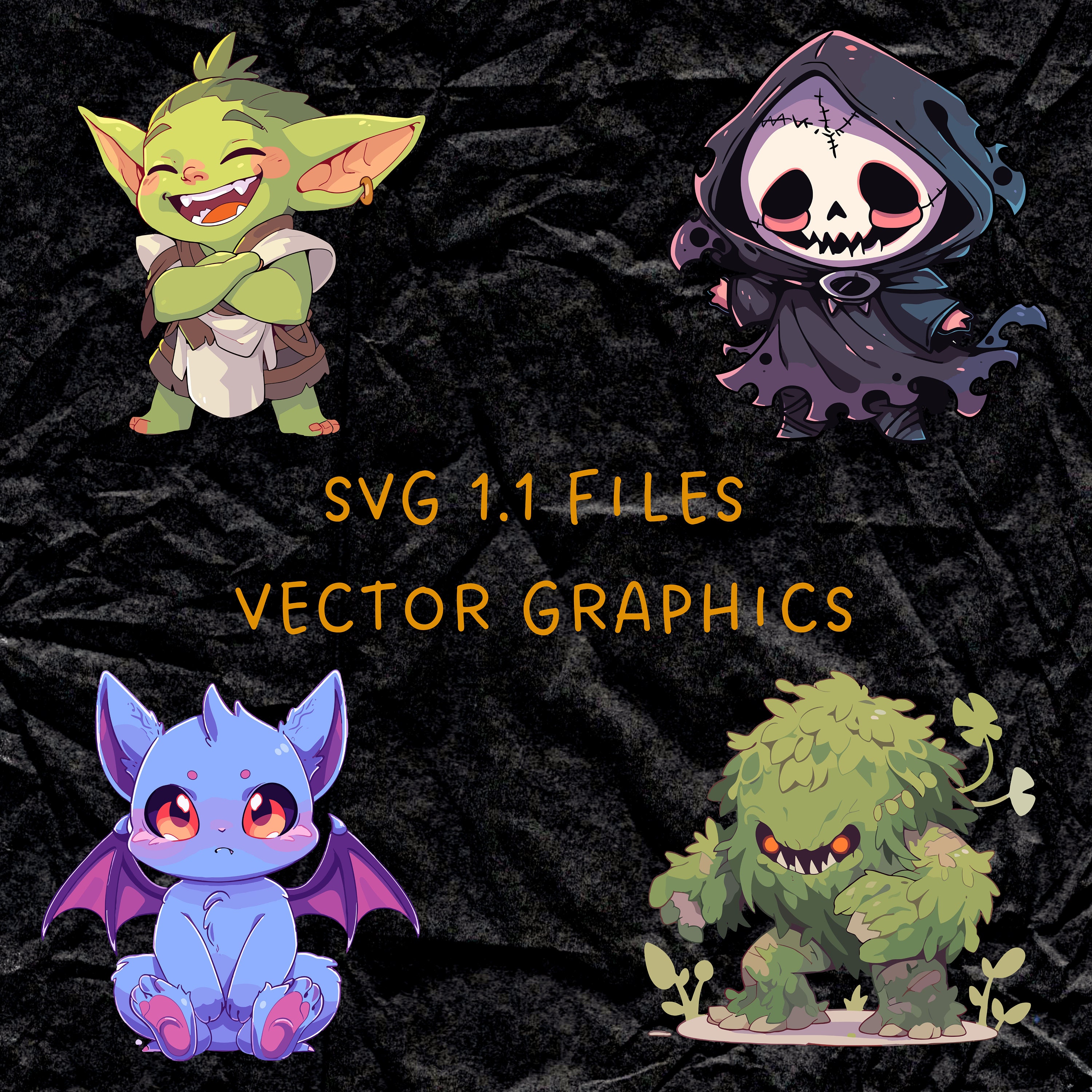 Chibi Cute Halloween Monsters Clipart Halloween PNG Cute Ghost - Etsy