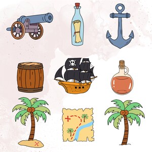Cute Pirates Clipart Bundle Pirate Kids PNG Printable Nautical Images ...