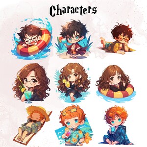 Wizard School Clipart Summer Pool Party PNG Cute Witch Illustration ...