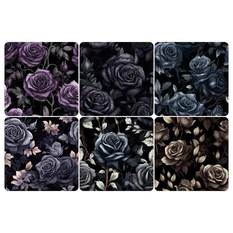 Gothic Roses Digital Paper Roses Seamless Pattern Dark Roses - Etsy