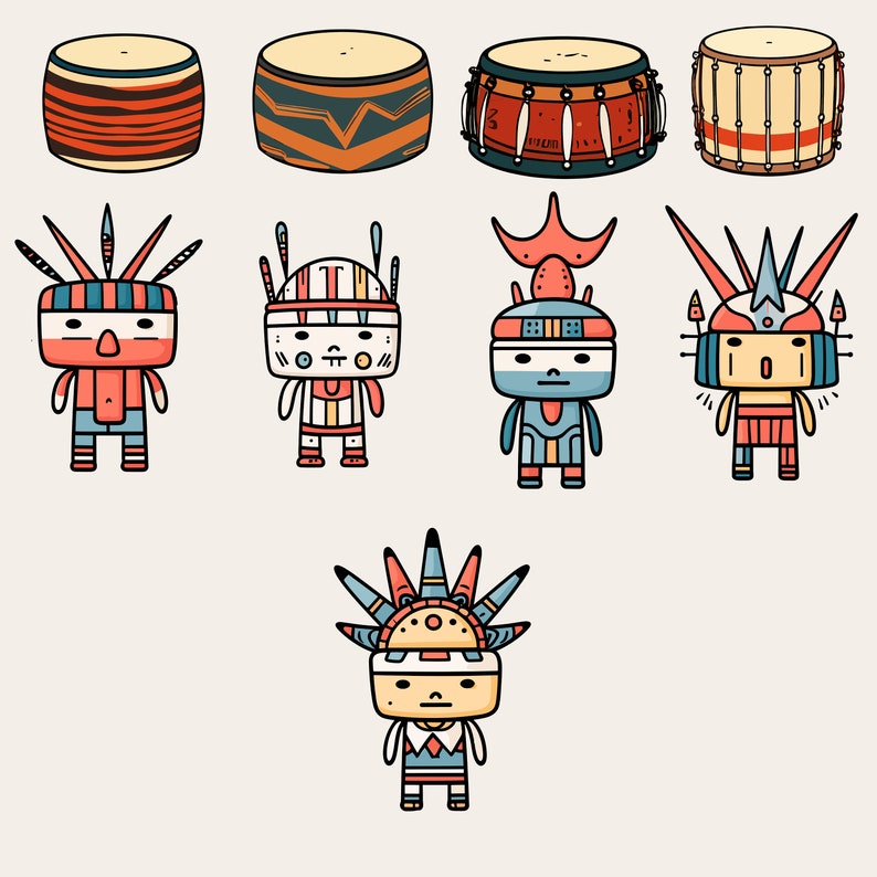Native American Clipart: Indigenous Tribe PNG SVG Bundle - Etsy
