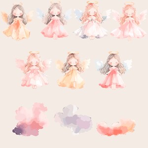 Cute Angels Clipart Watercolor Angels PNG Child Angels Illustrations ...