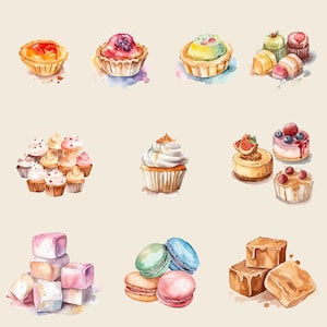 Watercolor Candies Clipart Bundle Wedding Candy Bar PNG Sweets ...