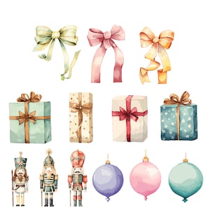 Christmas Elves Watercolor Clipart Santa's Workshop PNG Christmas ...