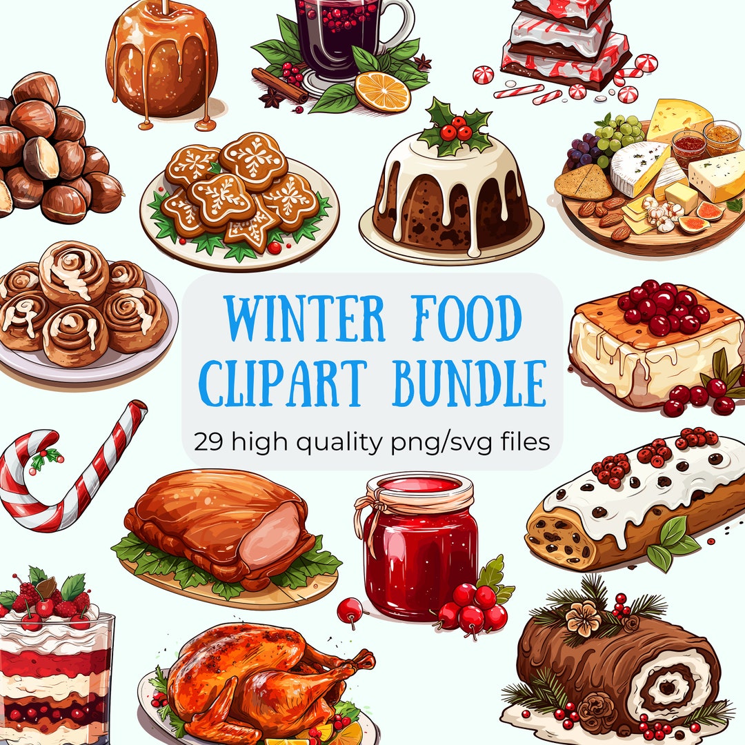 Winter Clipart Christmas Goodies Hot Chocolate Cozy Holiday Dishes ...