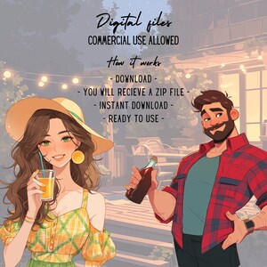 BBQ Clipart Bundle Couple Clipart Summer PNG Food Clipart Best Friends ...