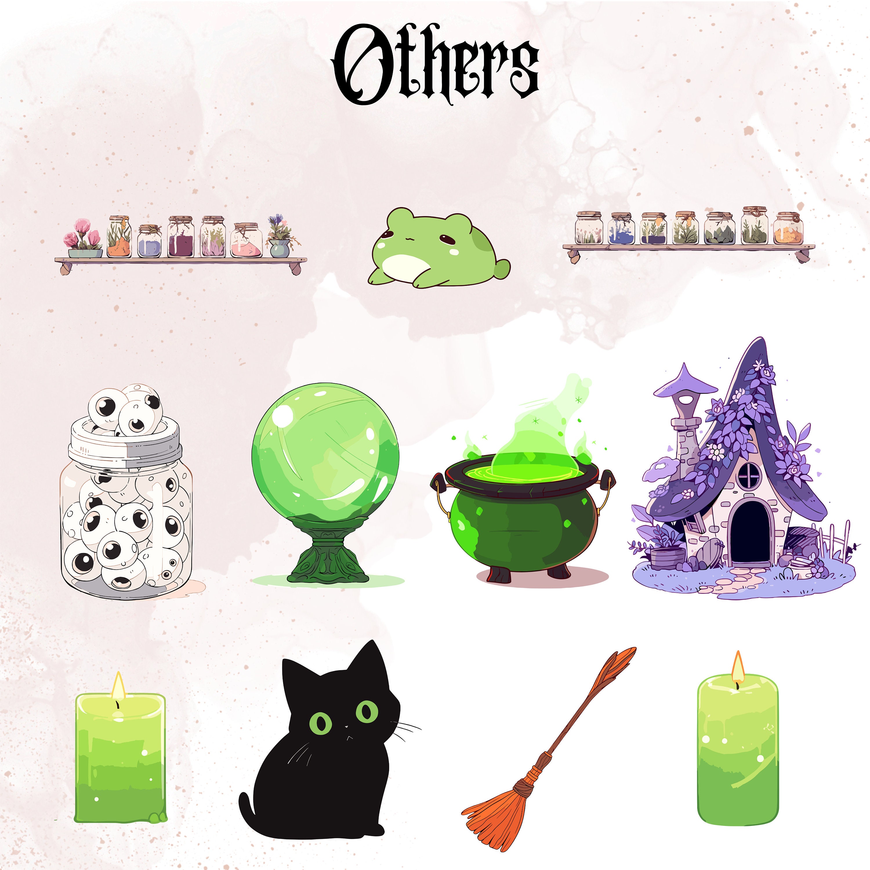 Cute Witch Clipart Chibi Halloween Witches PNG Little Girl SVG - Etsy