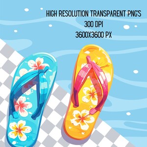 Summer Flip Flops PNG Summer Vibes Beach Life Clipart Bundle Summer ...