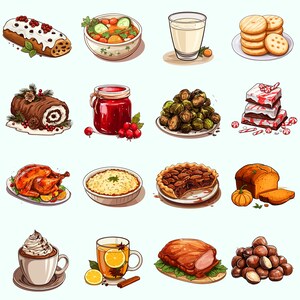 Winter Clipart Christmas Goodies Hot Chocolate Cozy Holiday Dishes ...
