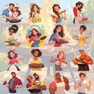 BBQ Clipart Bundle Couple Clipart Summer PNG Food Clipart Best Friends ...