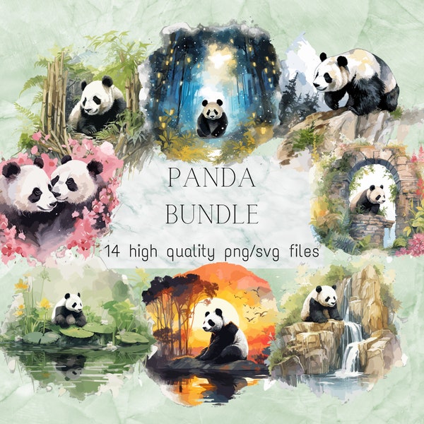 Panda Watercolor - Etsy