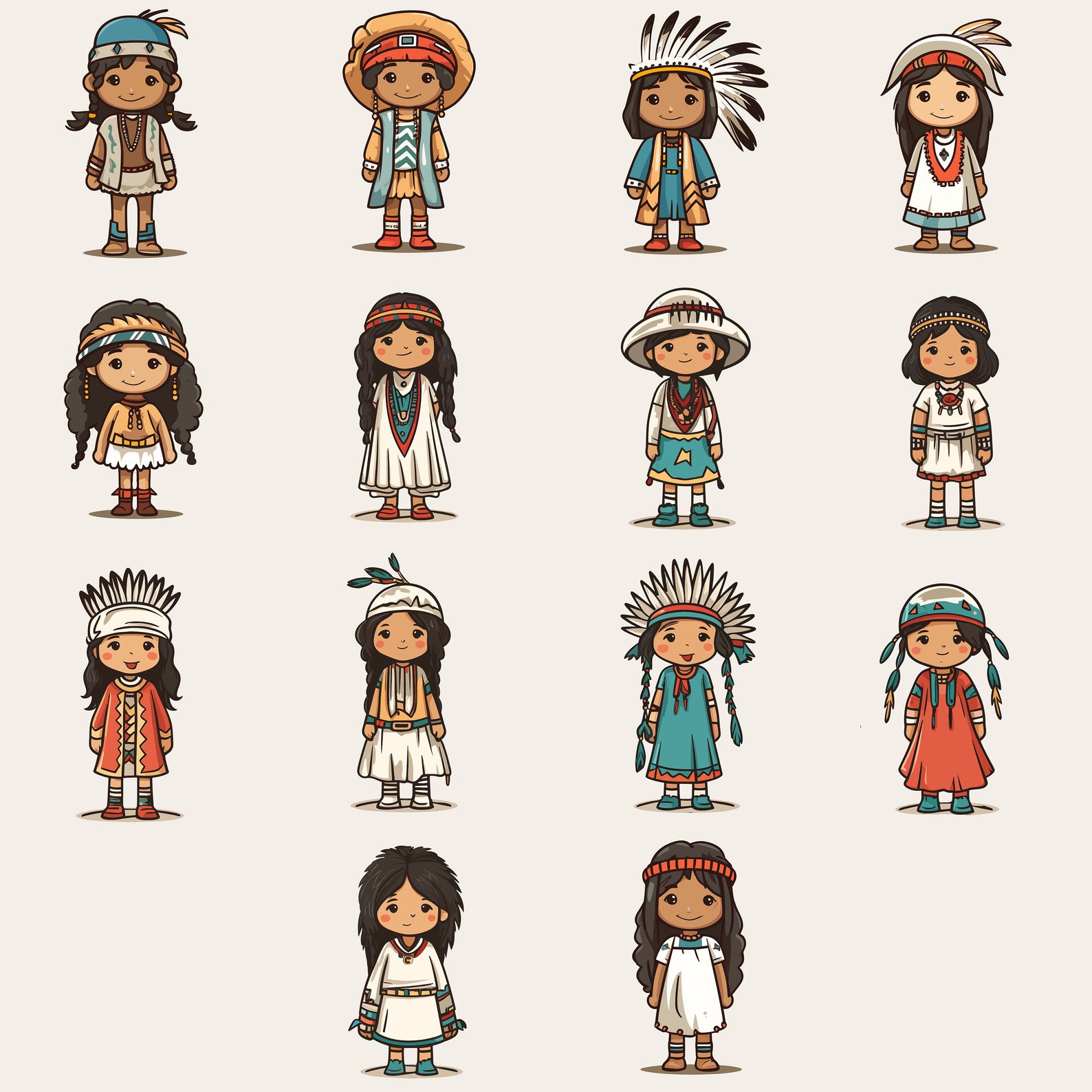 Native American Clipart: Indigenous Tribe PNG SVG Bundle - Etsy