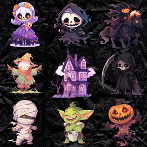 Chibi Cute Halloween Monsters Clipart Halloween PNG Cute Ghost Vampire ...