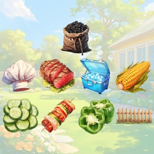 BBQ Clipart Bundle Couple Clipart Summer PNG Food Clipart Best Friends ...