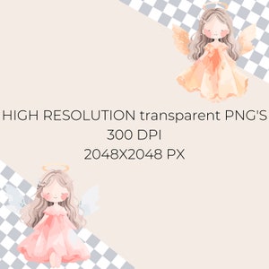 Cute Angels Clipart Watercolor Angels PNG Child Angels Illustrations ...