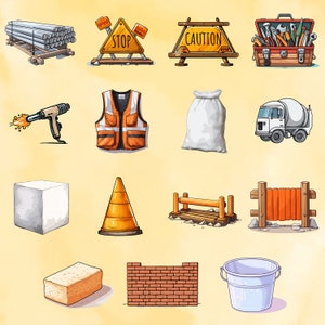 Construction Clipart Bundle Doodle Construction Nursery PNG Bulldozer ...