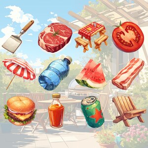 BBQ Clipart Bundle Couple Clipart Summer PNG Food Clipart Best Friends ...