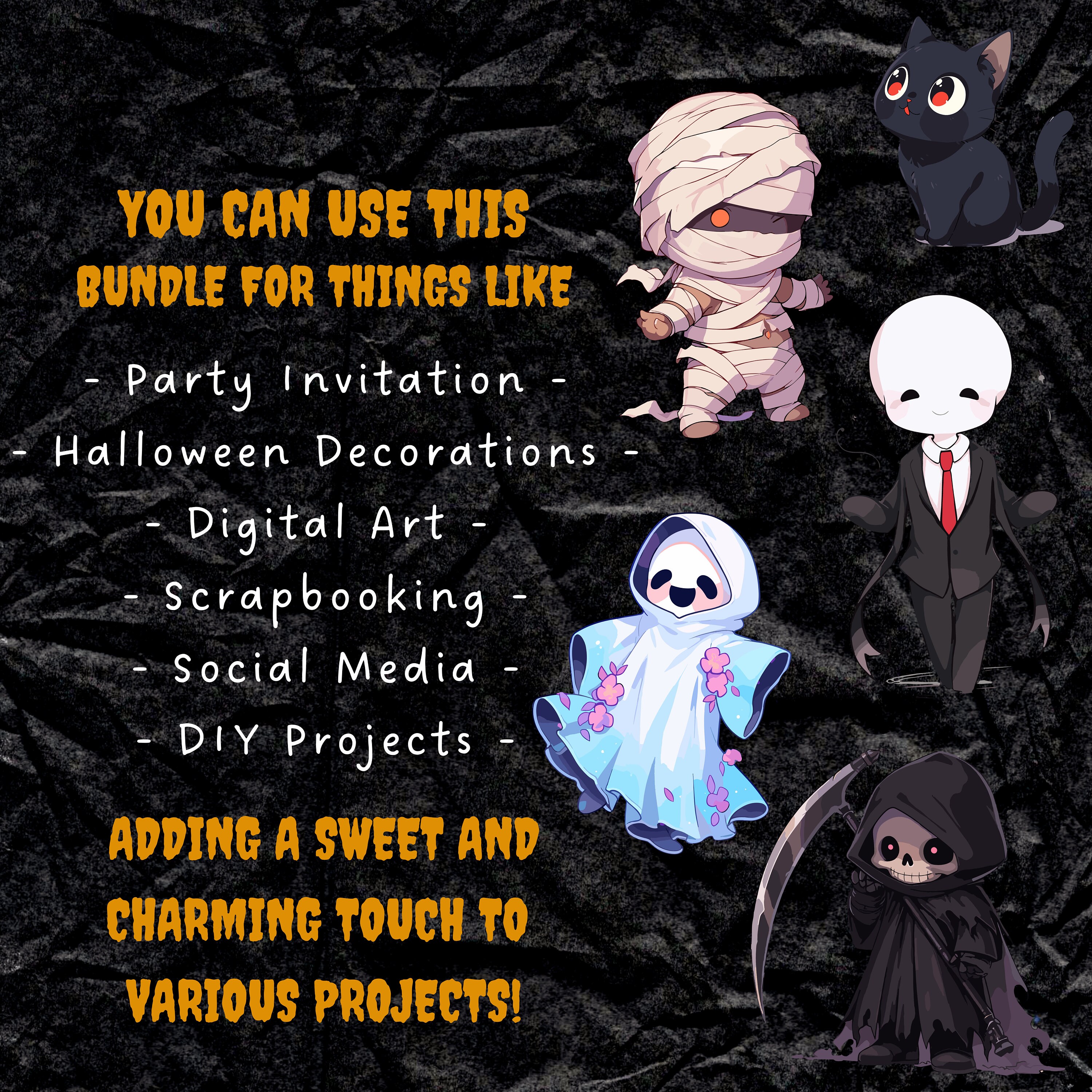 Chibi Cute Halloween Monsters Clipart Halloween PNG Cute Ghost - Etsy