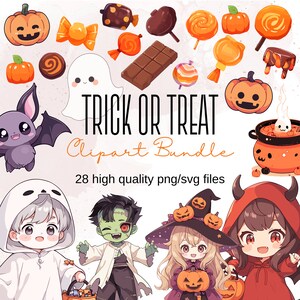 Cute Halloween Clipart Treats PNG Halloween Costumes Trick or Treat PNG ...