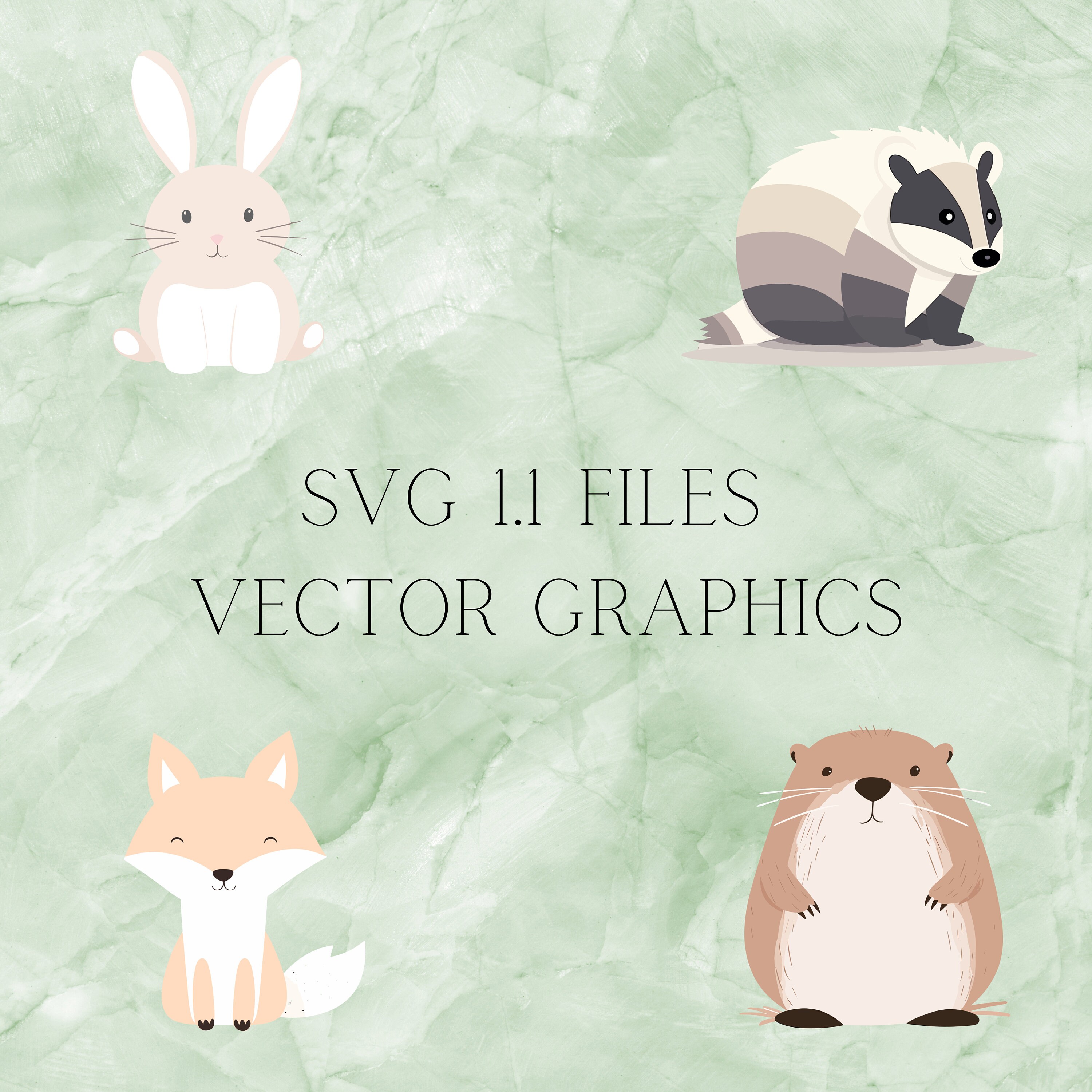 Woodland Creatures Clipart PNG Transparent Animals - Etsy