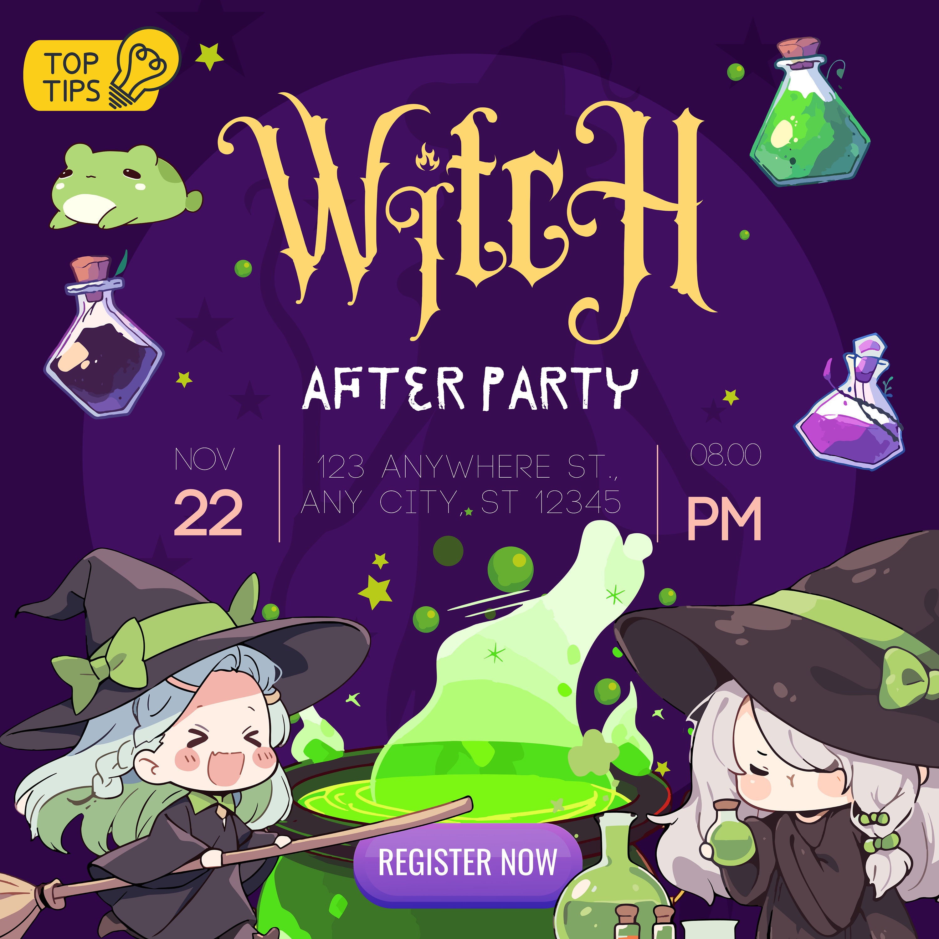 Cute Witch Clipart Chibi Halloween Witches PNG Little Girl SVG - Etsy