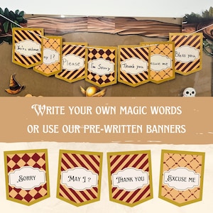 Magic Words Classroom Bulletin Board Kit: Wizard School Decor (digital ...