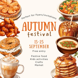 Watercolor Autumn Food Clipart Fall Delights PNG Pumpkin Spice ...