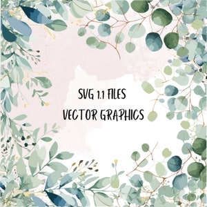 Eucalyptus Watercolor Clipart: Greenery PNG, SVG Bundle (commercial Use ...